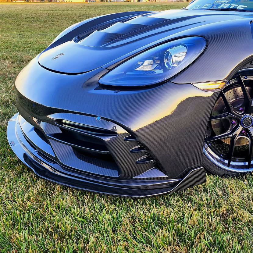 Porsche TAKD V2 Pre-Preg Carbon Fiber Front Bumper & Splitter for 718