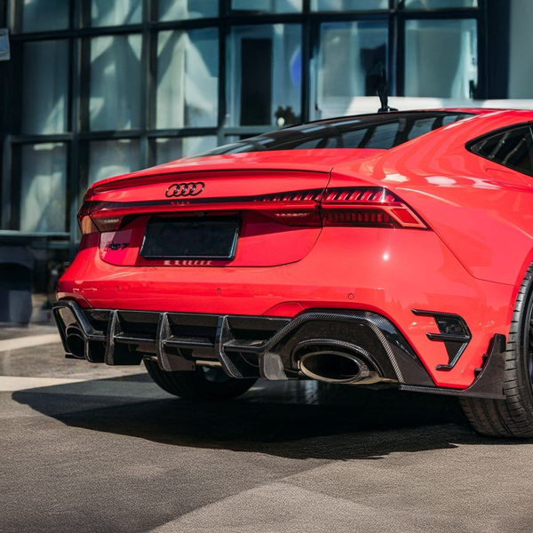 Audi Pre-Preg JSL Style Carbon Fiber Rear Diffuser & Spats for C8 RS6