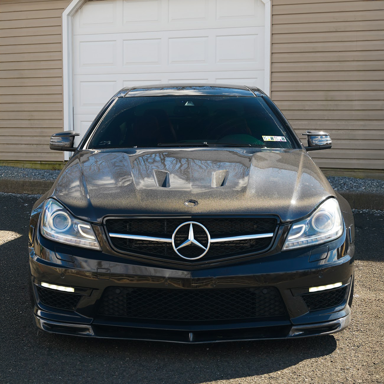 Mercedes Carbon Fiber 507 Style Hood for W204 C63 FL