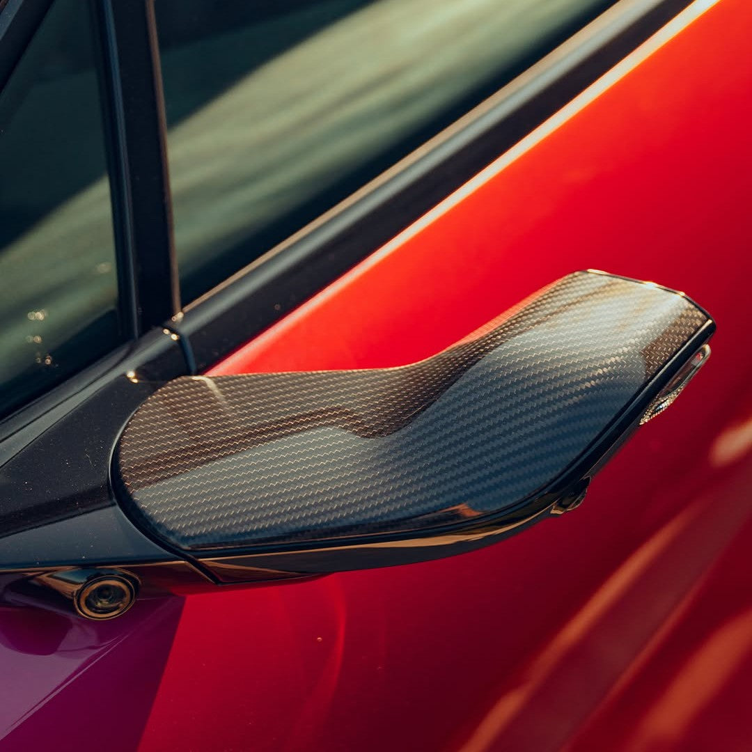 Lotus Pre-Preg Carbon Fiber Mirror Caps for Emeya